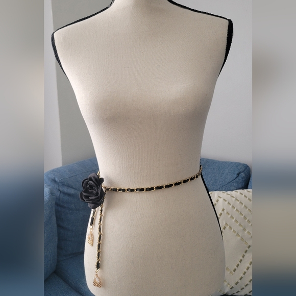 Accessories | Chain Belt With Black Flower 1 Free Gift Per Order | Poshmark
